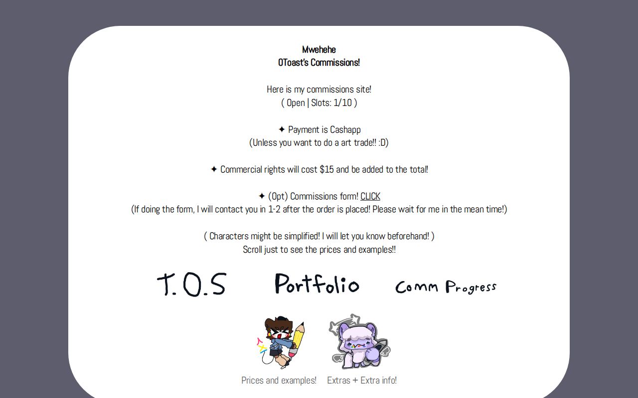 0Toast's Commissions